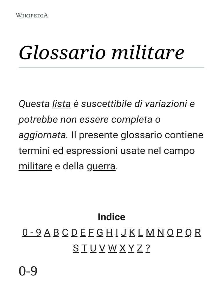 Glossario Militare | PDF