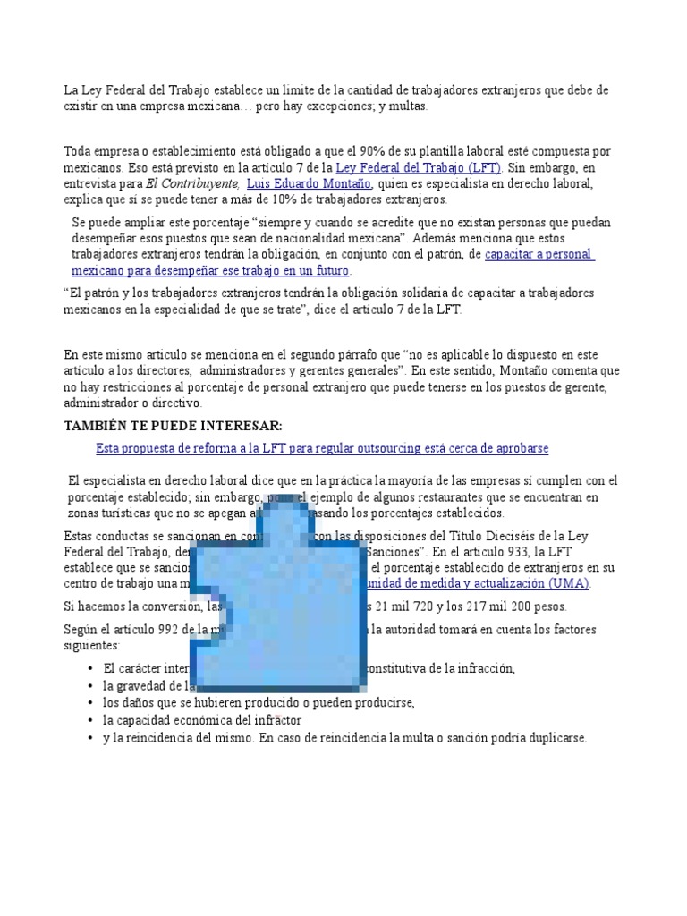Ley Federal Del Trabajo (LFT) Luis Eduardo Montaño: También Te Puede ...