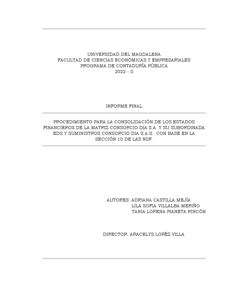 Seminario 3 Informe Final | Descargar gratis PDF | Estado financiero | Business