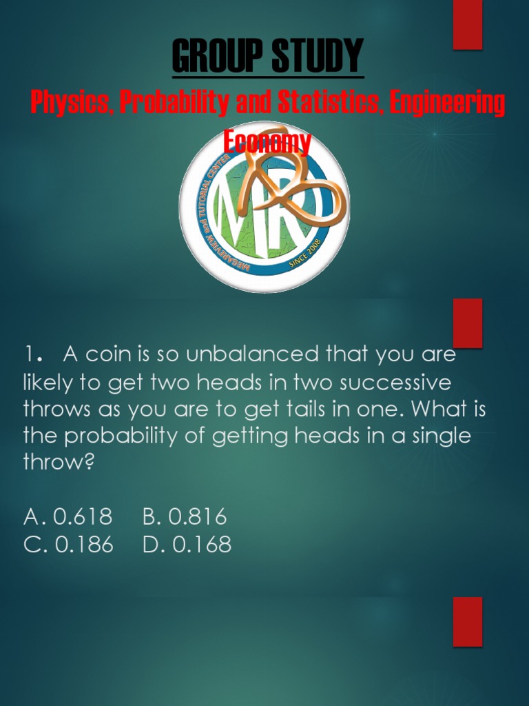 Megareview Group Study Physics Probability and Statistics Engineering ...