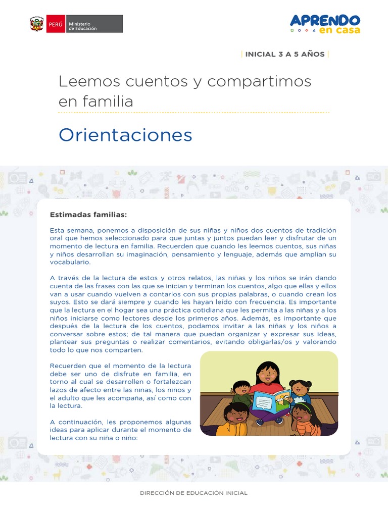 Aec1 Inicial 3 5 Seguimosaprendiendo Leemosjuntos Orientaciones Leemos