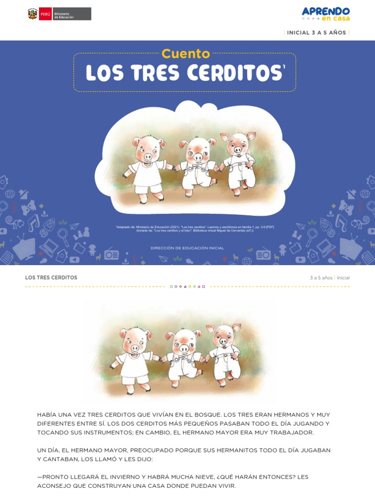 Aec1 Inicial 3 5 Seguimosaprendiendo Leemosjuntos Cuento Los Tres