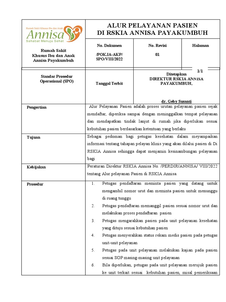 Spo Alur Pelayanan Pasien RS | PDF