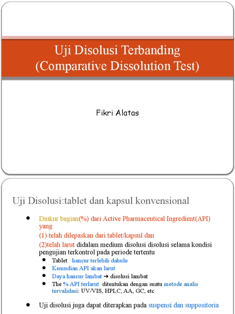 Uji Disolusi Terbanding: Metode dan Aplikasi | PDF | Sains & Matematika