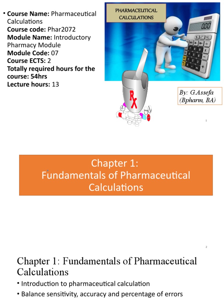 Chapter 1 Fundamentals of Pharmaceutical Calculations | PDF ...
