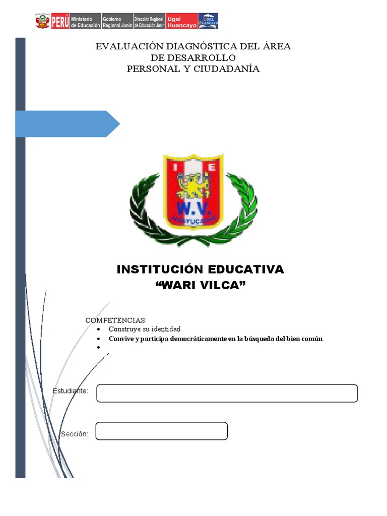 Evaluacion de Diagnostico de DPCC 2do Grado - 2022 | PDF | Dormir | Las emociones