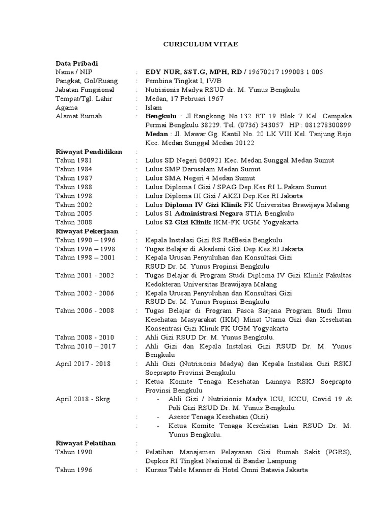 CV Edy Nur 17082022 | PDF