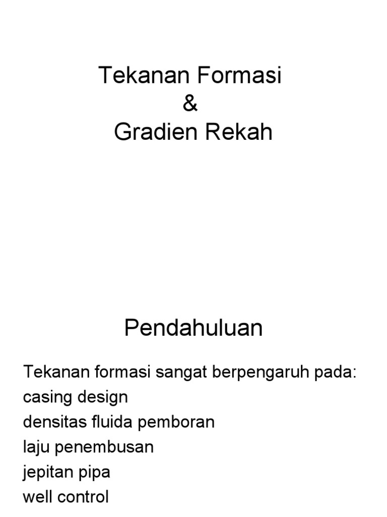 Tekanan Formasi | PDF | Sains & Matematika