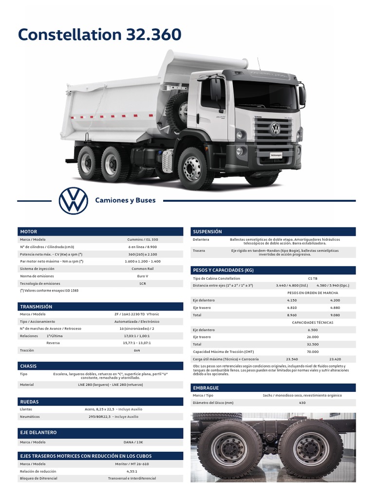 Constellation 32.360 VTronic | PDF | Eje | Sistema de freno antibloqueo