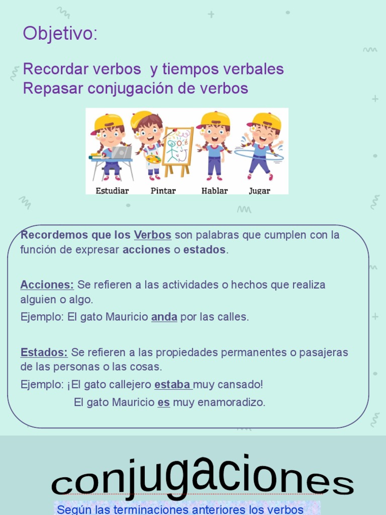 Conjugar Verbos PPT 3 Básico | PDF | Verbo | Conjugación gramatical