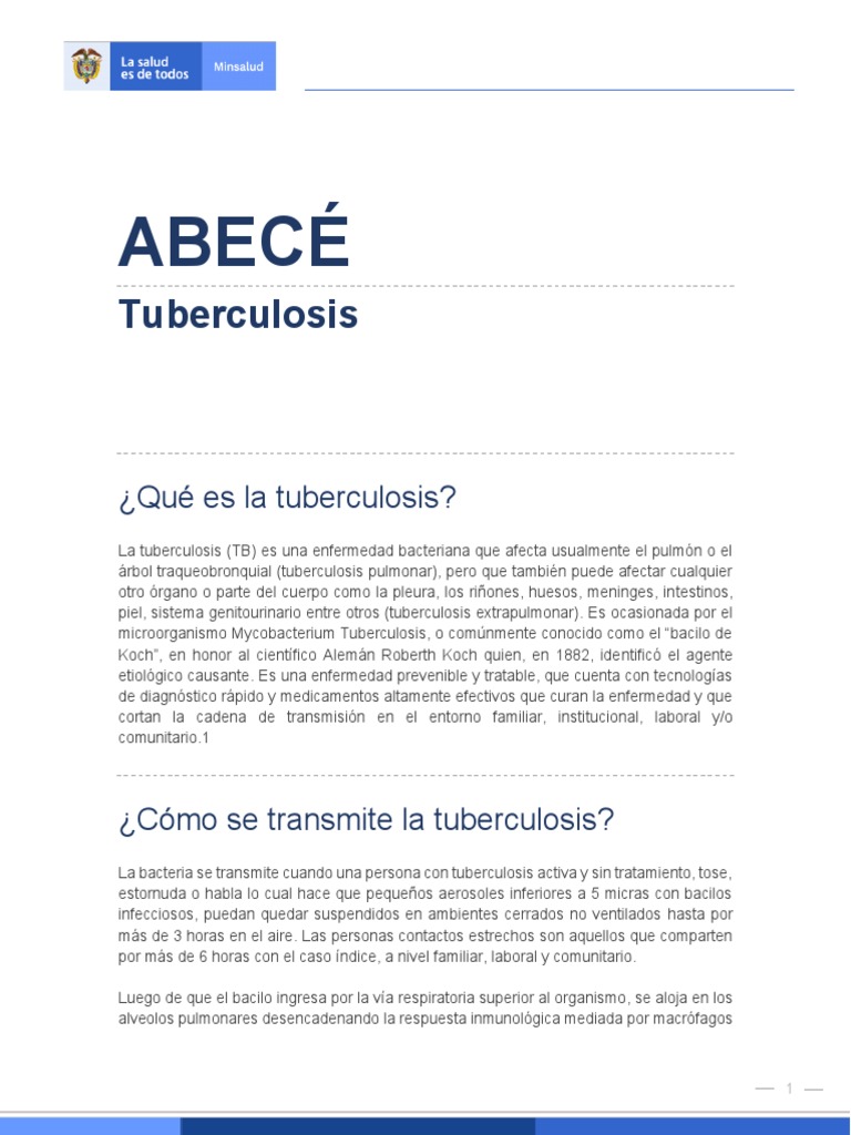 Una guía completa sobre la tuberculosis: causas, síntomas, diagnóstico y tratamiento | PDF ...