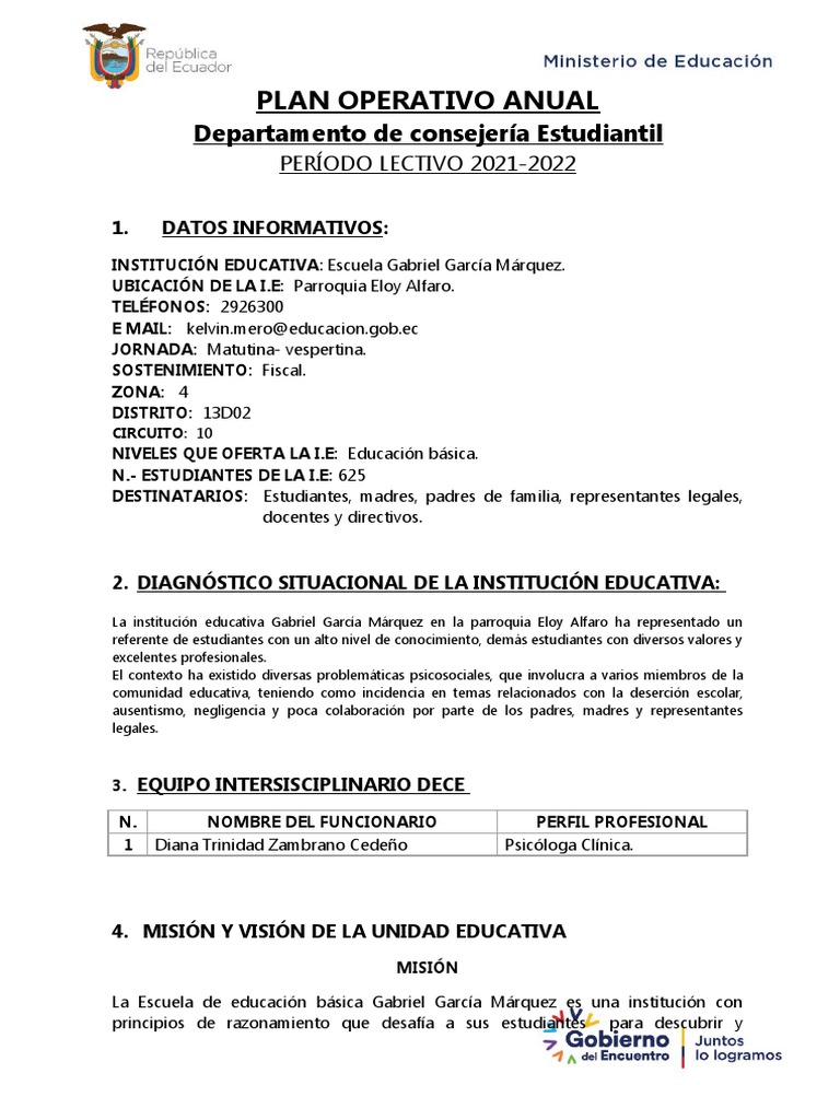 Formato Poa Word | PDF | Educación primaria
