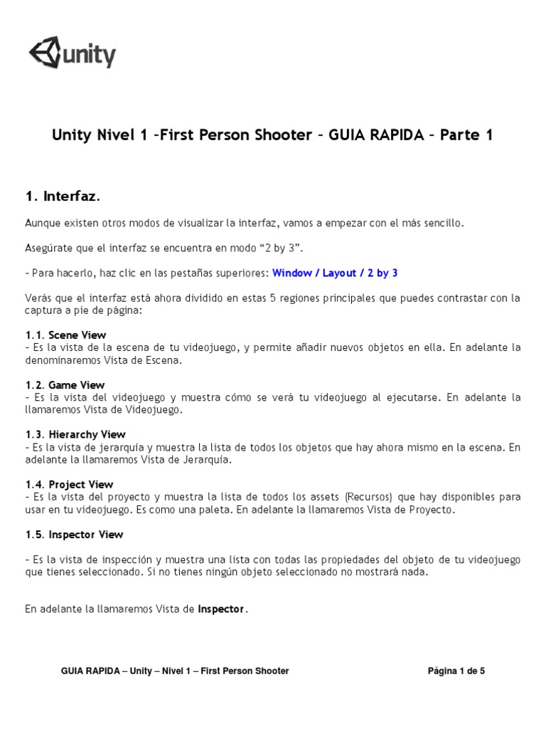 UNity Guia Rapida1 | PDF | Unidad (motor de juego) | Point and Click