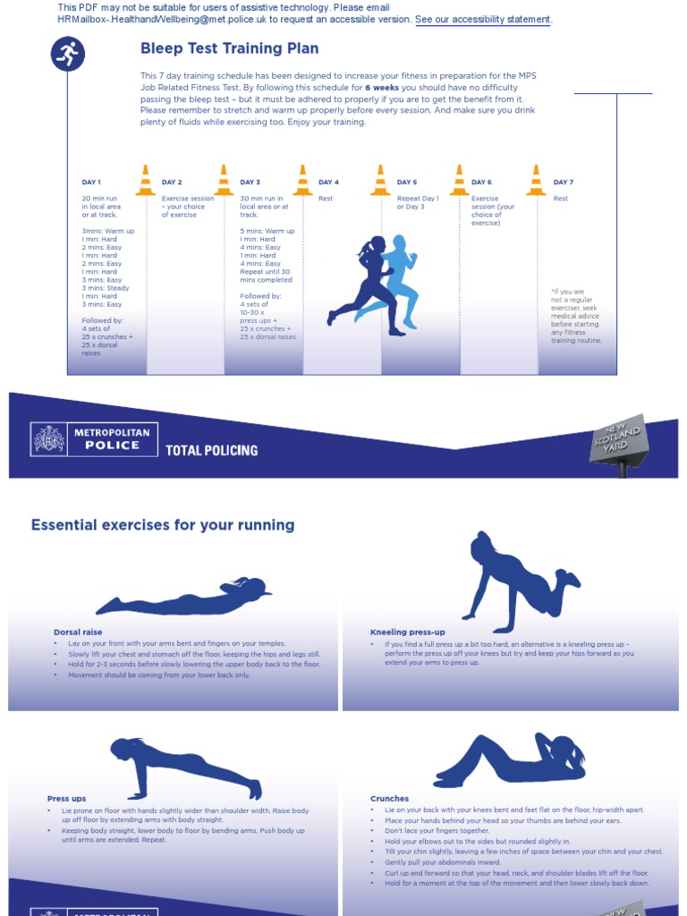 Bleep Test Training Plan: 6 Weeks You Should Have No Diffculty | PDF ...