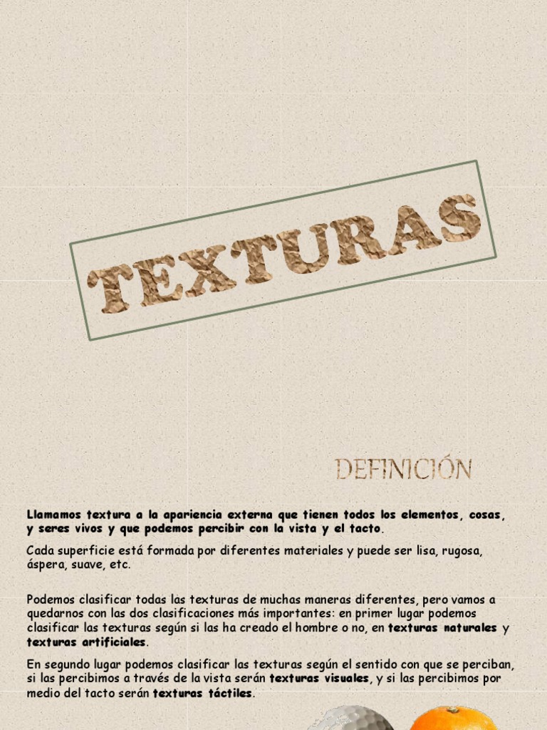 Diapositivas TEXTURAS | PDF | Pinturas | Percepción visual
