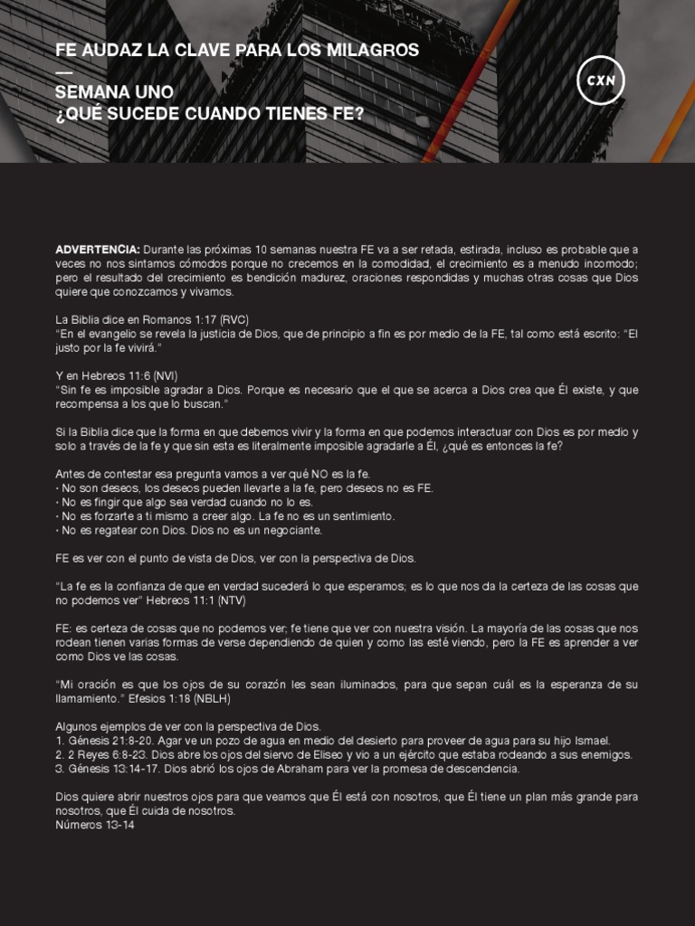 Fe Audaz: Clave para Milagros | PDF | Jesús | Fe