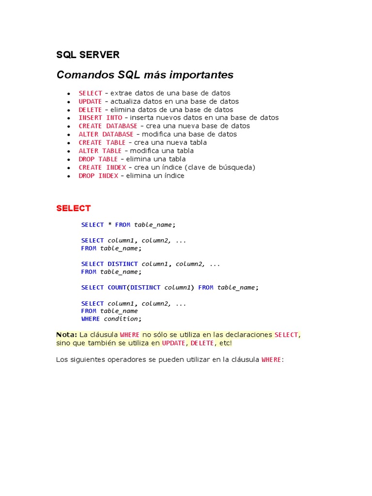 Sql Server Pdf Sql Informática 