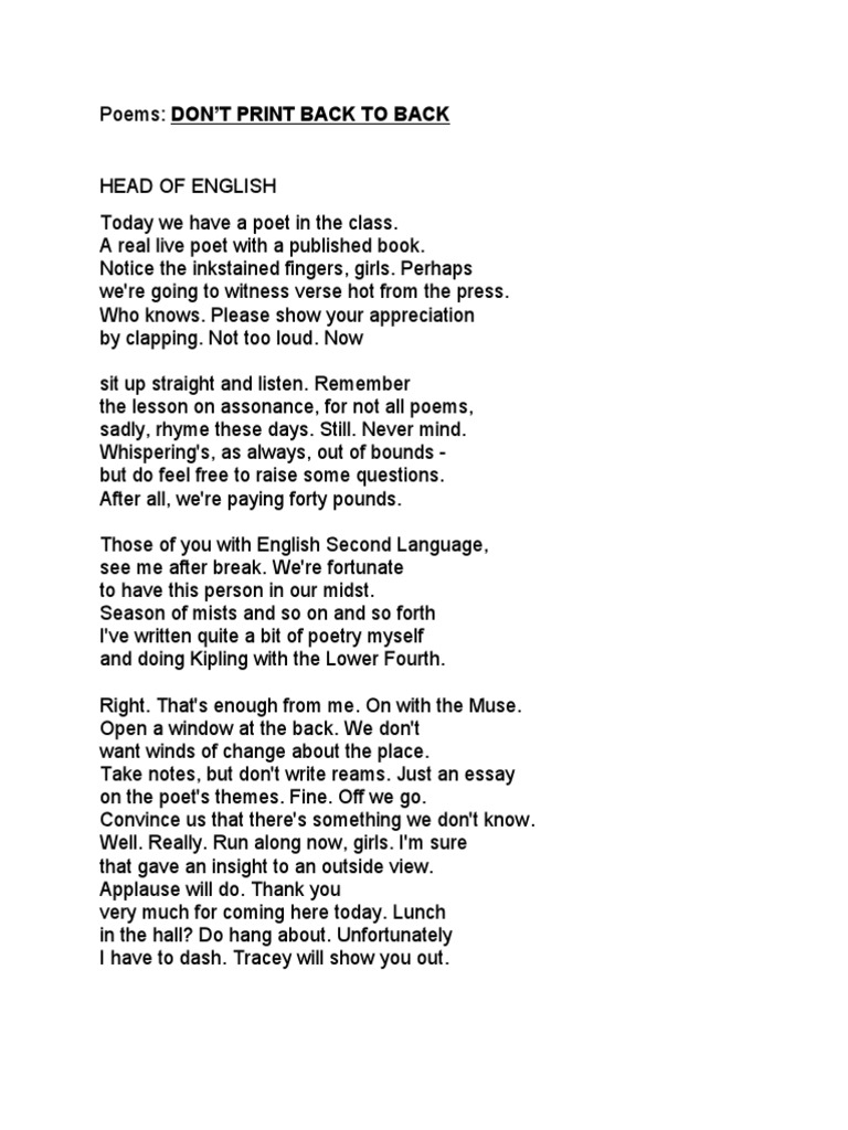 Carol Ann Duffy Poems | PDF | Poetry