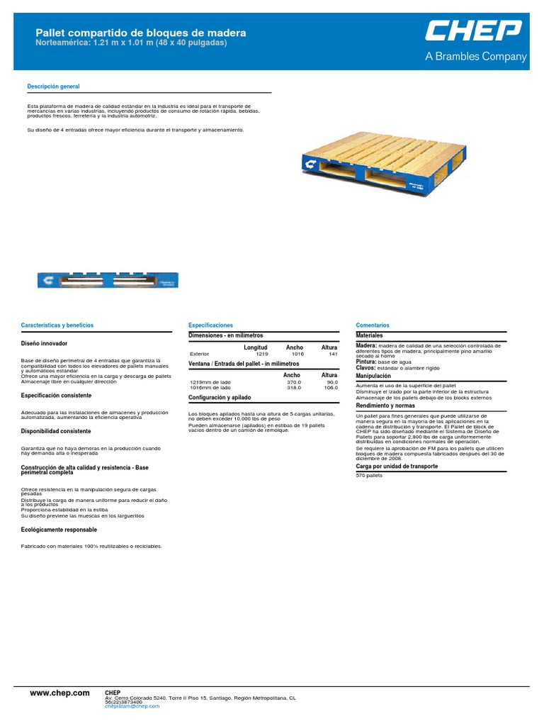 Pooled Wood Block Pallet North America 48 X 40 Inches | PDF | Madera ...