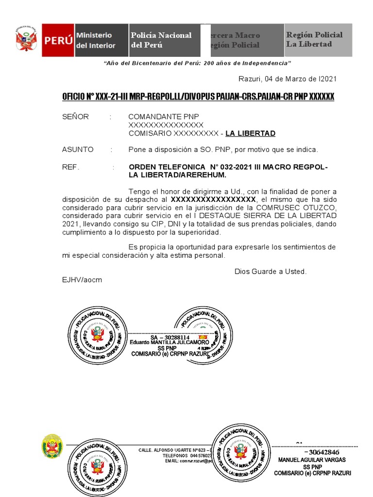 Oficio 105-2020 - Pone A Disposicion A So | PDF Oficio 105-2020 - Pone A Disposicion A So | PDF