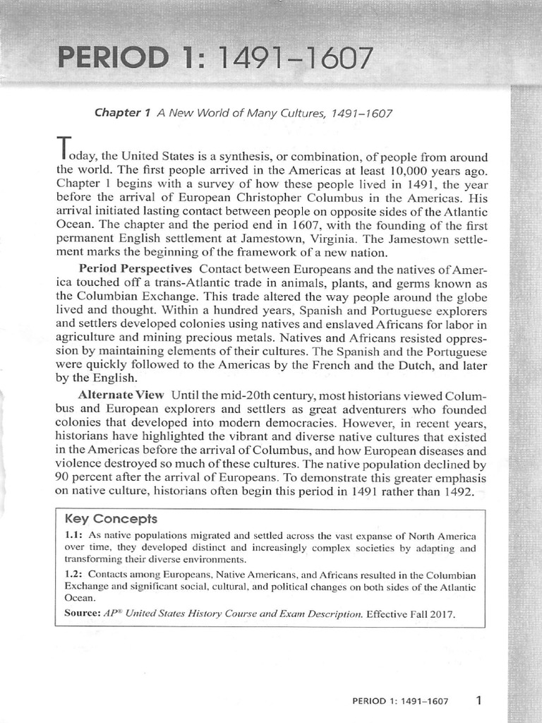 Chapter 1 - A New World of Many Cultures 1491-1607 | PDF