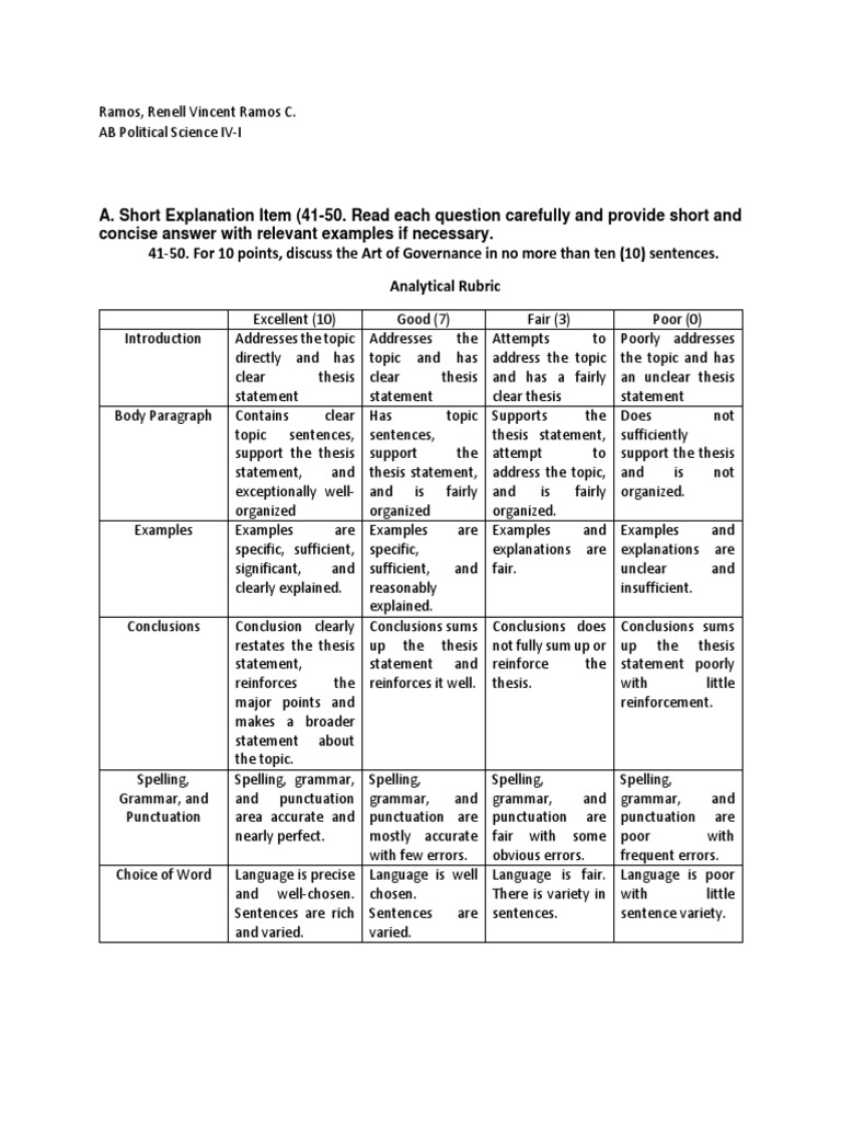 Constructing and Scoring Essay Tests | Download Free PDF | Grammar | Thesis