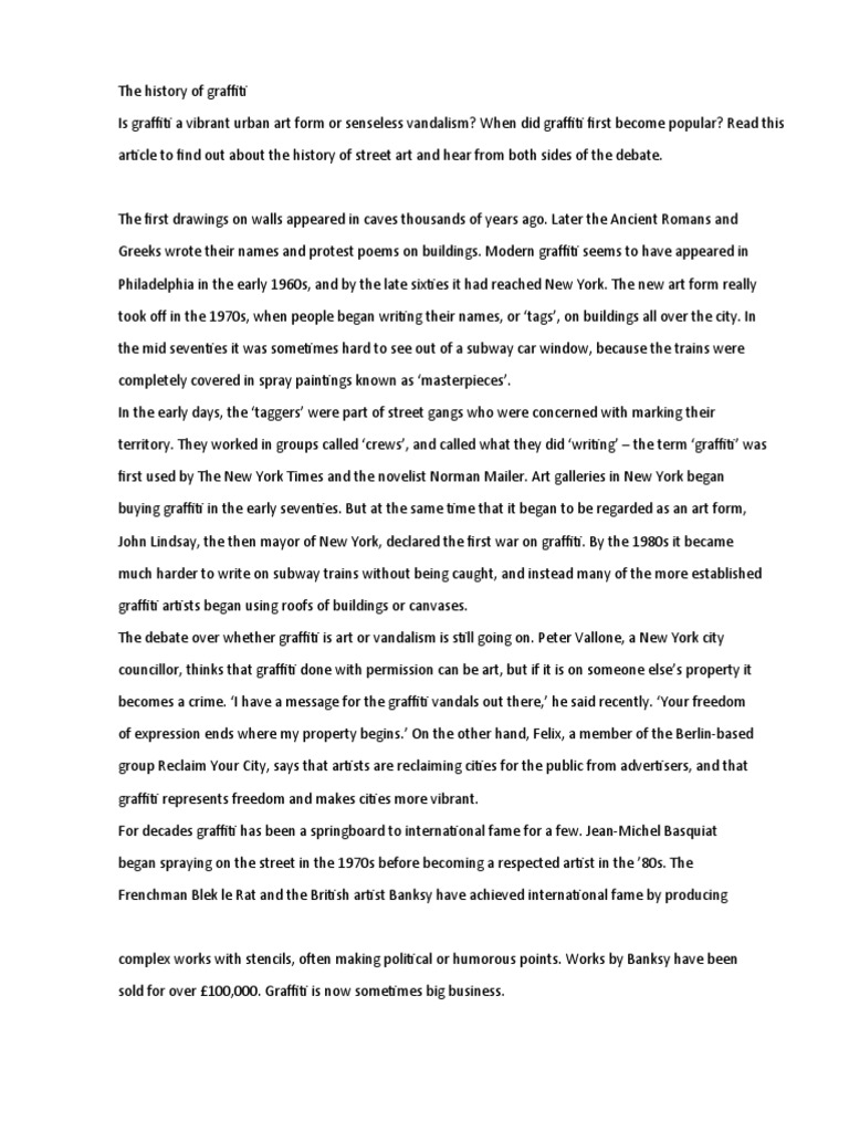 The Evolution of Graffiti: From Ancient Cave Art to Modern Street Art ...