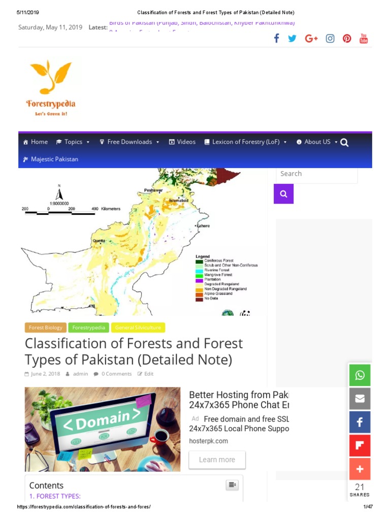 Classification of Forests and Forest Types of Pakistan (Detailed Note ...