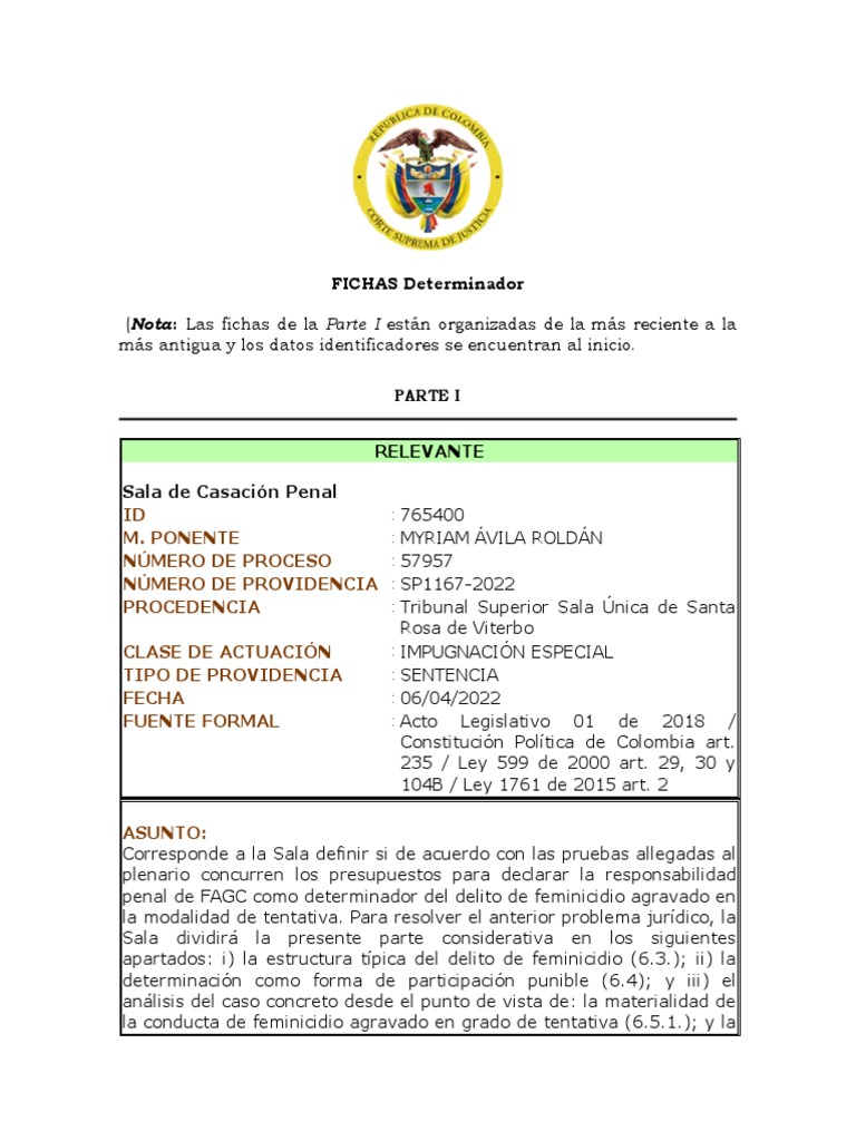 FICHAS Determinador | PDF | Intención (Derecho Penal) | Procedimiento Criminal