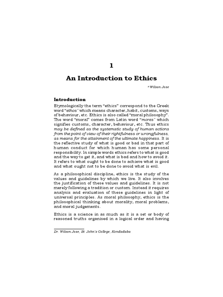 1 An Introduction To Ethics | PDF | Virtue | Reason