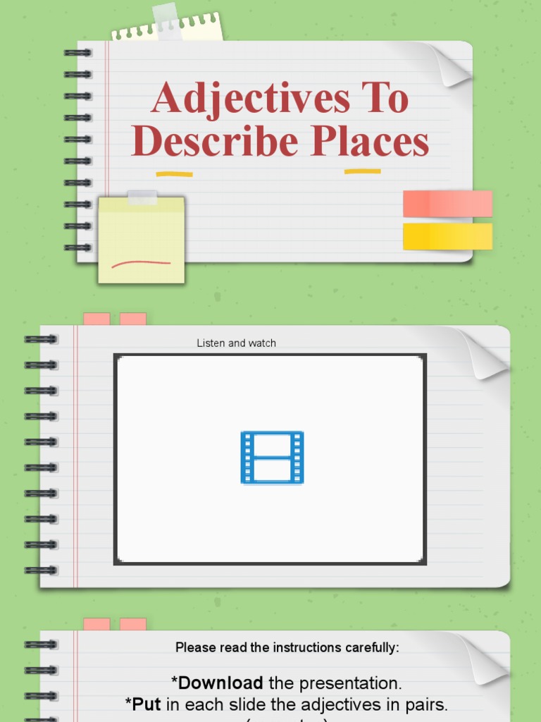 Adjectives to Describe Places Ppt | PDF