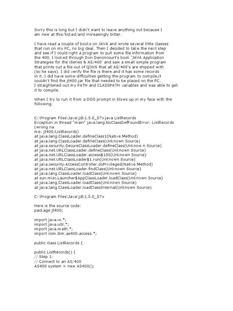 As400 Java Pdf Java Programming Language Java Platform