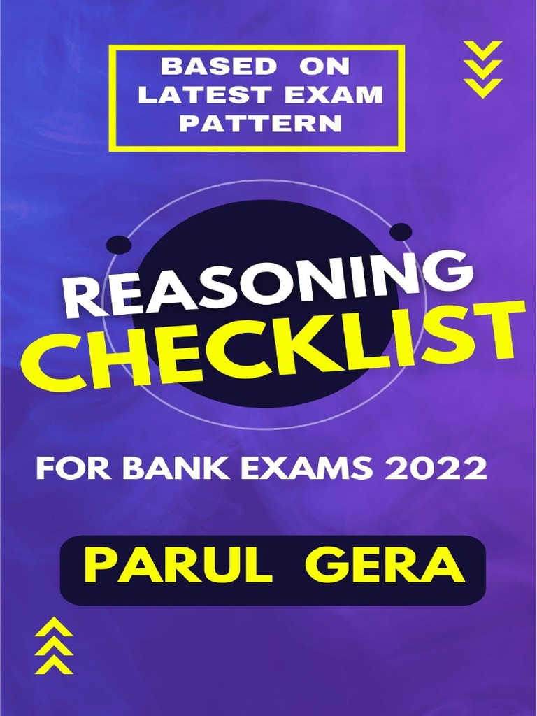 Reasoning Checklist 87 PDF 2022 by Parul Gera | PDF