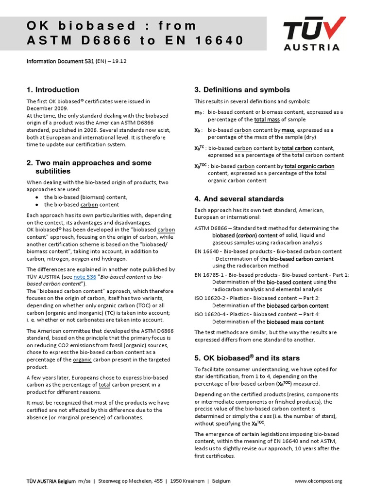 ID-531 OKB From ASTM D6866 To EN 16640 EN | PDF | Total Organic Carbon ...