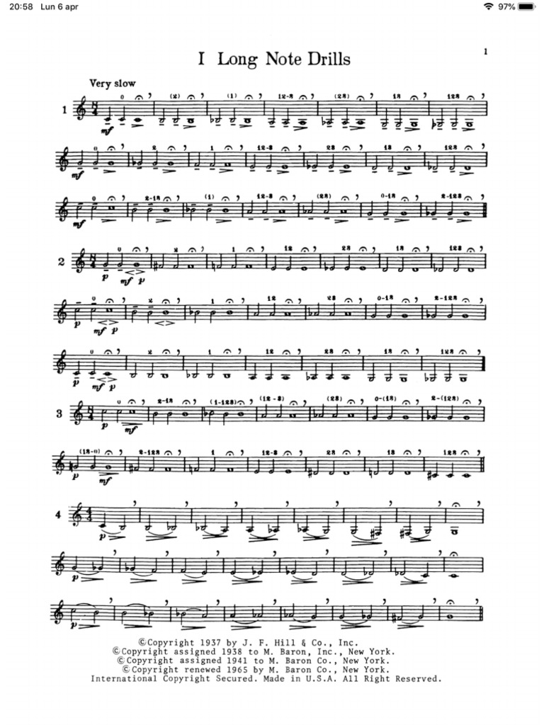 Primeros Ejercicios de Tecnica para Trompeta (Compilacion) | PDF