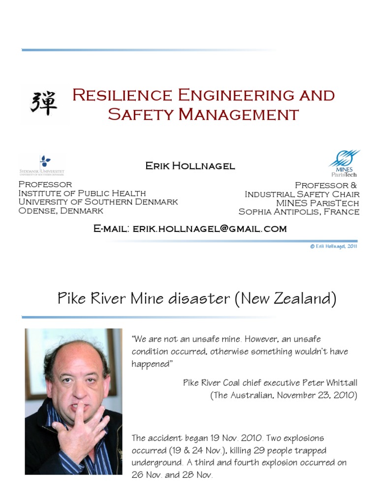 Resilience Engineering and Safety Management: Erik Hollnagel | PDF ...
