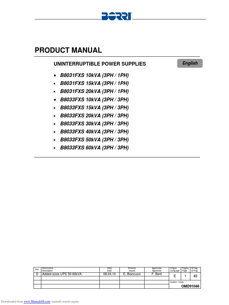 Product Manual: Uninterruptible Power Supplies | PDF | Power Inverter | Rectifier