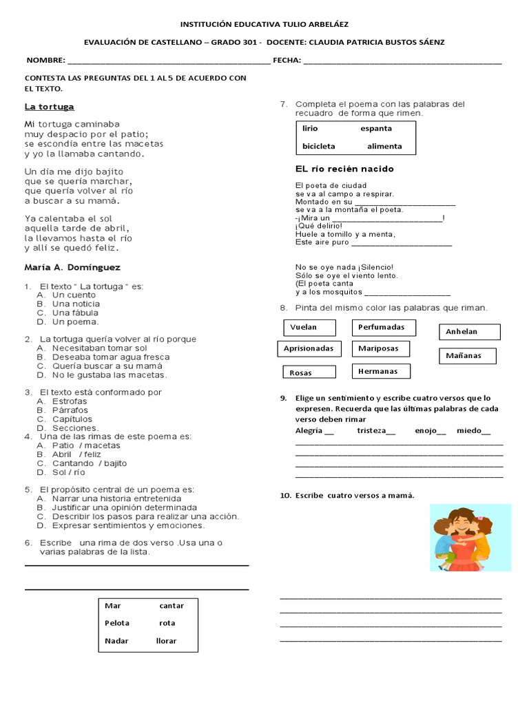 Eval Castellano La Poesia | PDF | Poesía