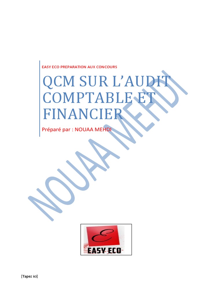 QCM Audit Comptable et Financier | PDF | Audit | Audit financier