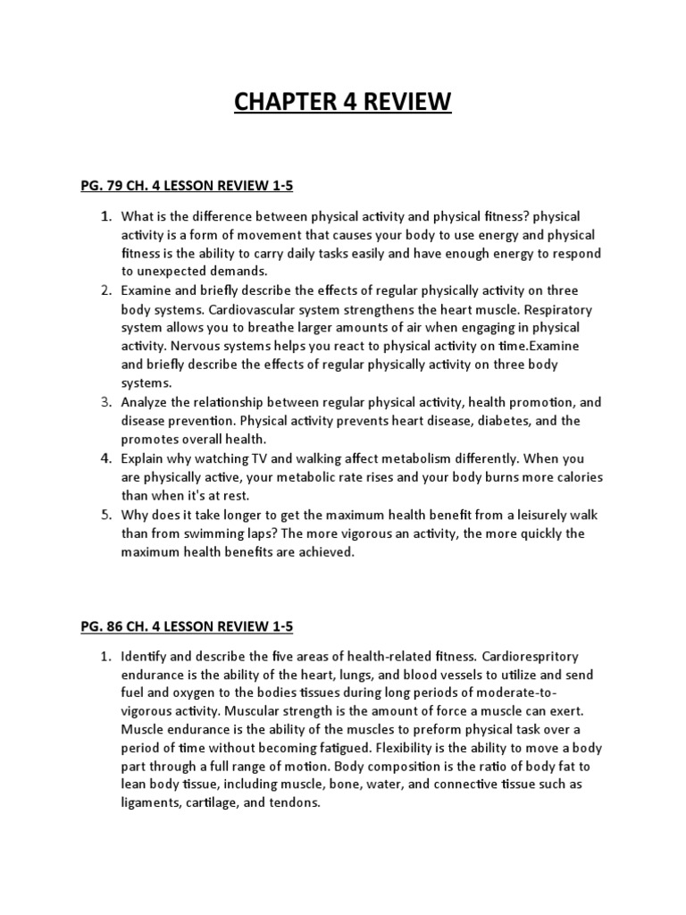 Chapter 4 Review: Pg. 79 Ch. 4 Lesson Review 1-5 | PDF | Physical ...