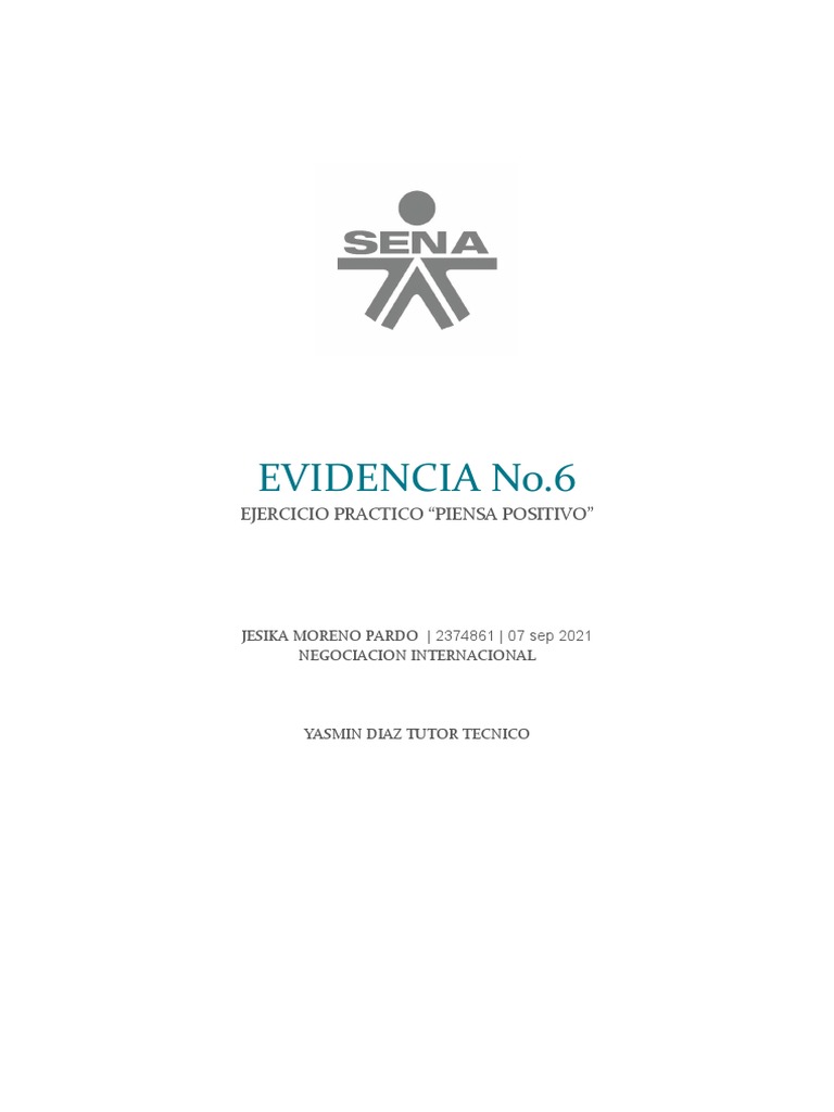 EJERCICIO No.6 PIENSA POSITIVO | PDF
