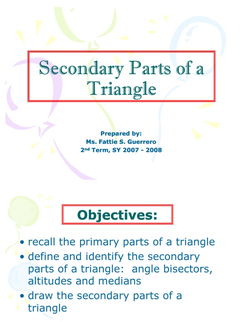Secondary Parts of A Triangle | PDF