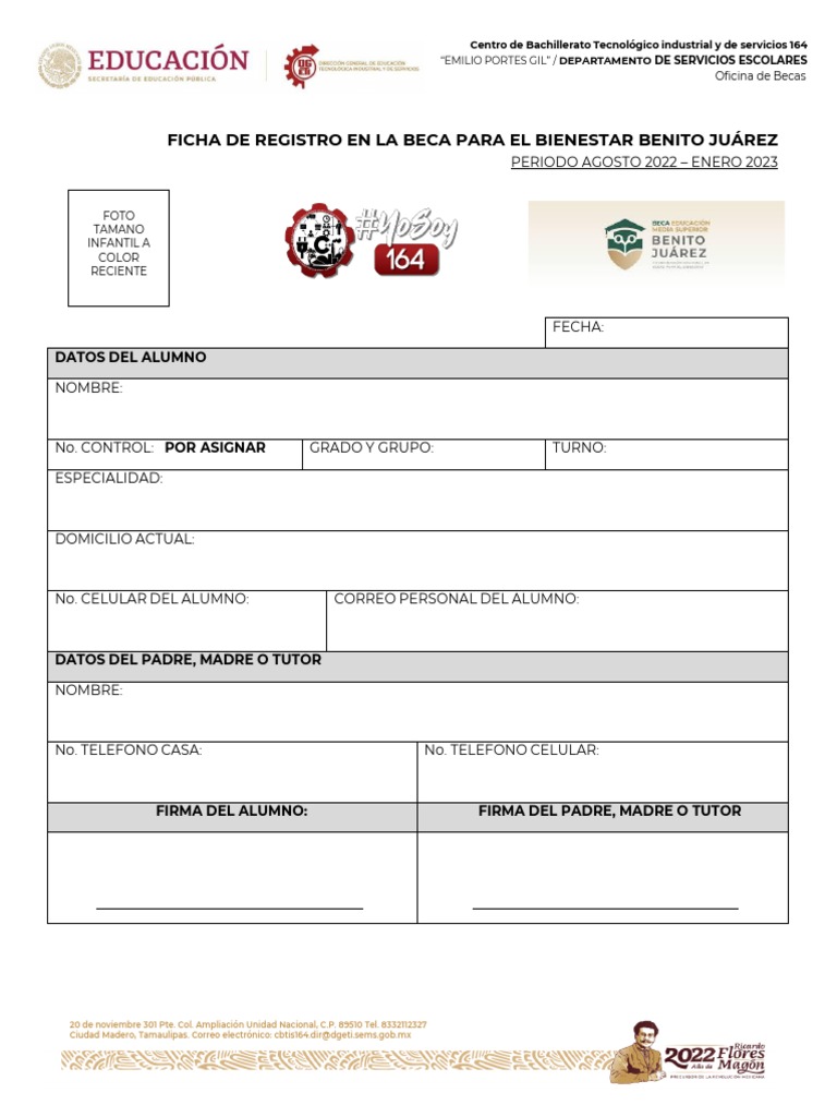 Registro Beca Benito Juárez 2022-2023 | PDF