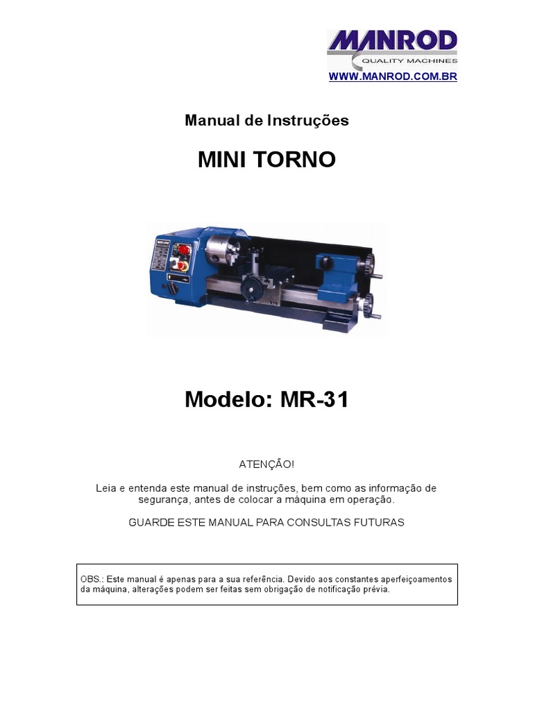 MR-31 Manual | PDF | Máquinas | Parafuso