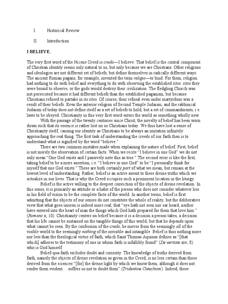 Understanding the Nicene Creed | PDF | Faith | God