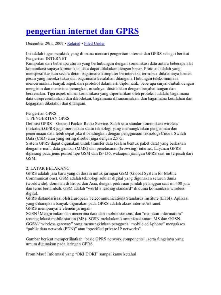 Pengertian Internet Dan GPRS | PDF