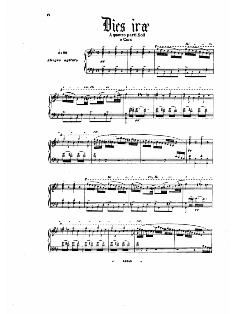 Verdi, Requiem, Dies Irae, Piano Solo | PDF