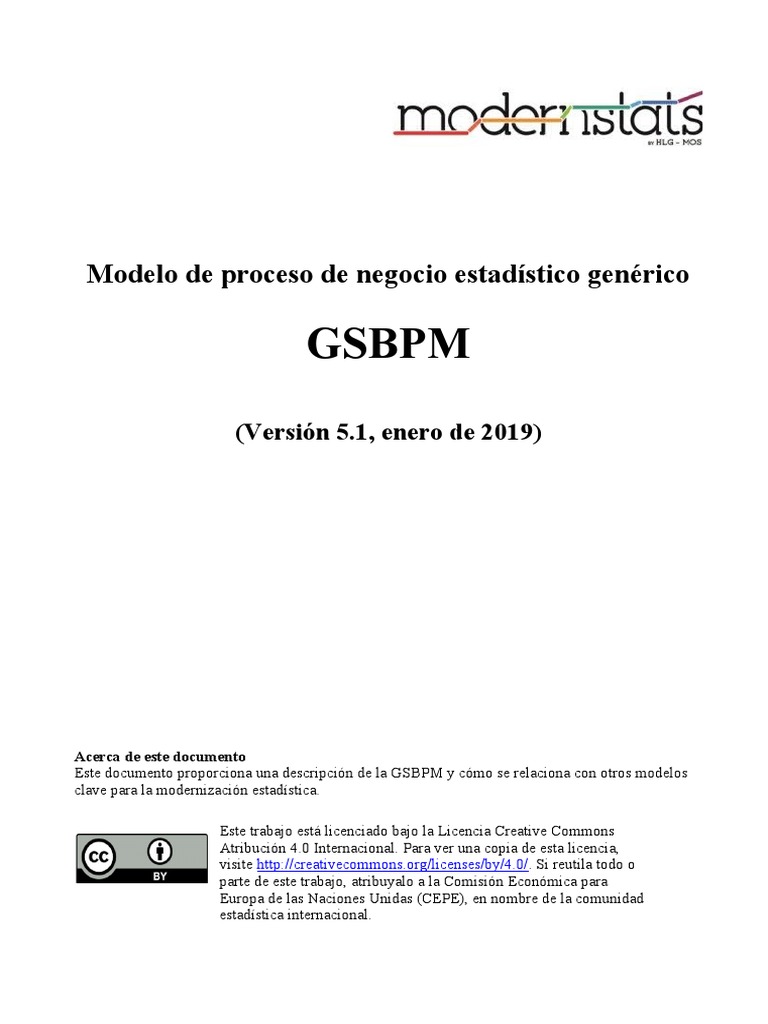 Modelo GSBPM: Proceso Estadístico 5.1 | PDF | Estadísticas | Procesos ...