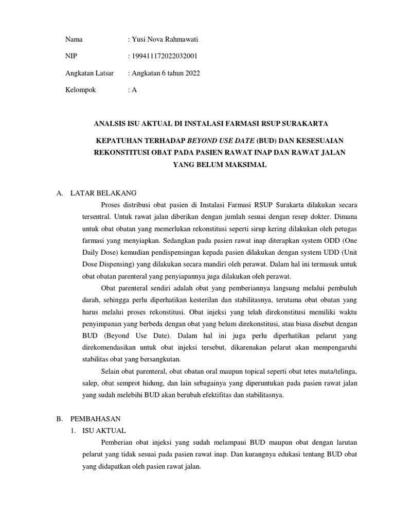 Contoh Tugas Latsar Analisis Isu Instansi | PDF
