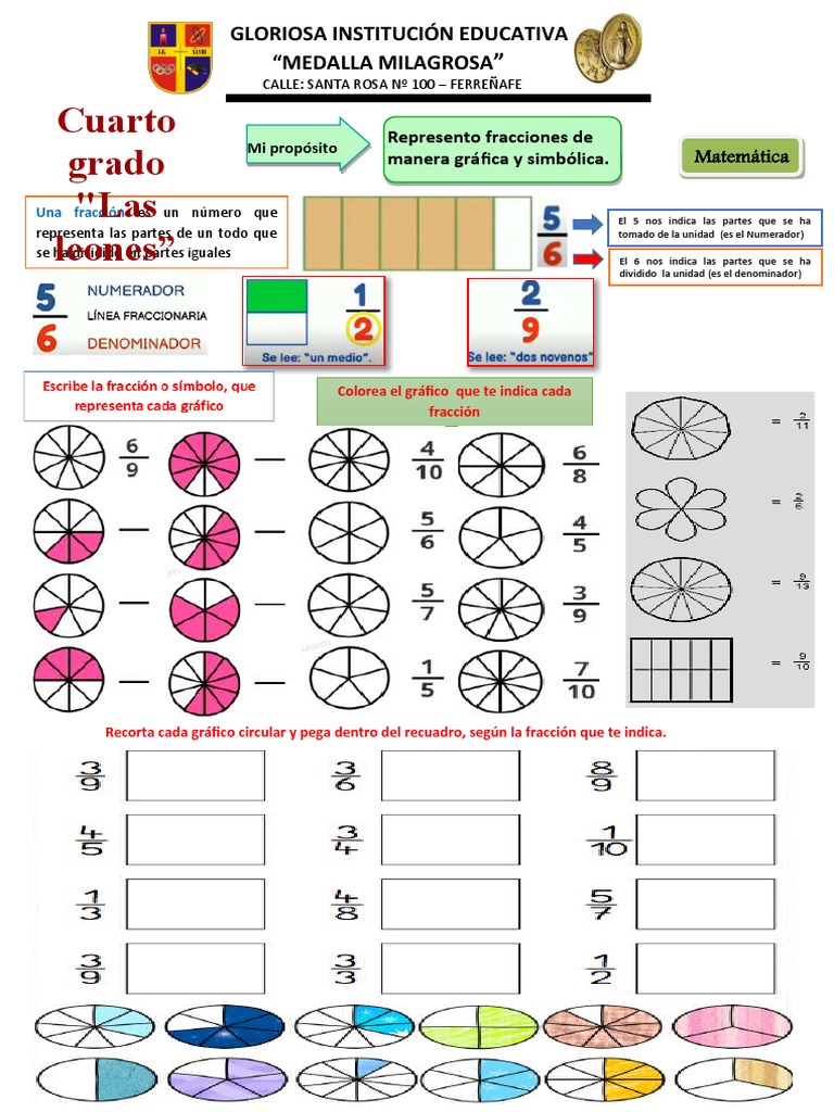 Ficha Representamos Fracciones. | PDF